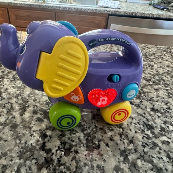 vtech | Toys | Vtech Push Explore Elephant Toy Purple And Yellow | Poshmark